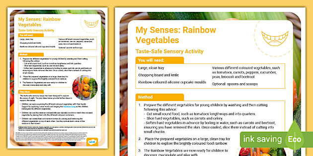 My Senses: Rainbow Vegetables Taste-Safe Sensory Activity