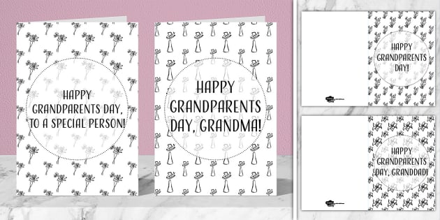 Grandparents Day Colouring Cards | Twinkl Party - Twinkl