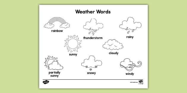 esl weather coloring pages