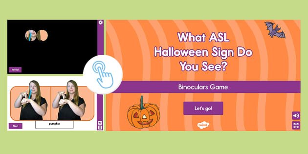 ASL Halloween Interactive Binoculars Game - Twinkl