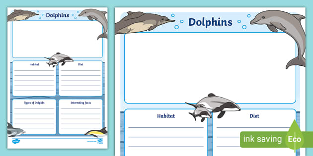 Dolphins Fact File Template,dolphins (teacher made)