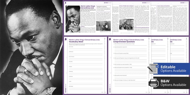 Martin Luther King KS3 Reading Comprehension (teacher made)
