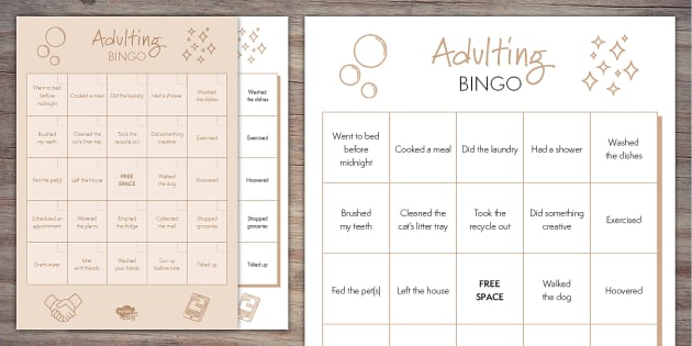 Adulting Bingo | Twinkl Party (teacher made) - Twinkl