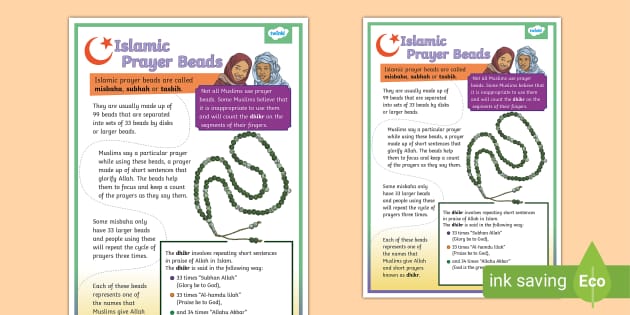 KS2 Islamic Prayer Beads Display Poster (teacher made)