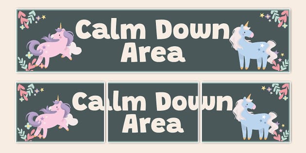 Unicorn-Themed Calm Down Area Banner - Twinkl