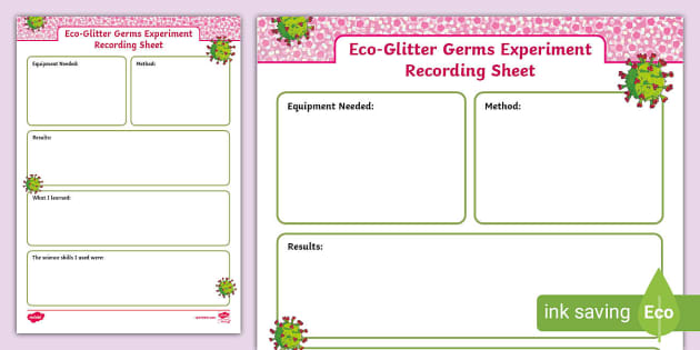 Eco-Glitter Germs Science Experiment (professor feito) Eco-Glitter Germs Science Experiment (professor feito)
