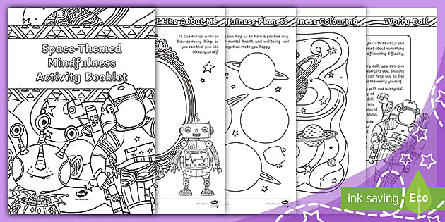 Space-Themed Mindfulness Activity Booklet (teacher made)