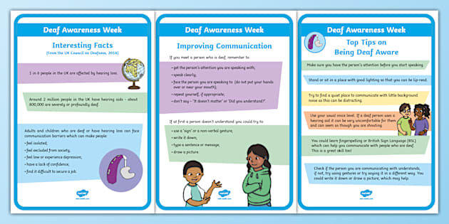 Deaf Awareness Week Posters | Staying Deaf Aware | Twinkl