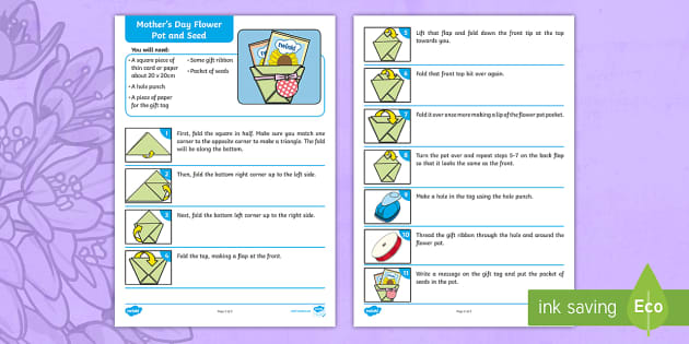 KS1 Mother's Day Flower Pot and Seed Step-by-Step Instructions