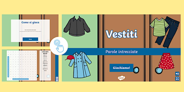 Parole intrecciate interattiva: Vestiti (teacher made)