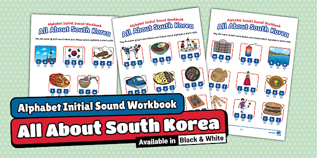 대한민국의 모든 것 알파벳 첫소리 워크북 All About South Korea Alphabet Initial Sound ...