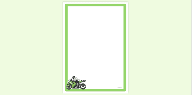 FREE! - Motorbike Page Border (Teacher-Made) - Twinkl