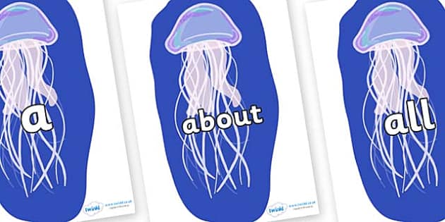 FREE! - 100 High Frequency Words on Jellyfish (teacher made)