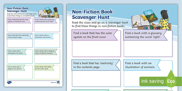 Non-Fiction Book Scavenger Hunt Activity - Twinkl