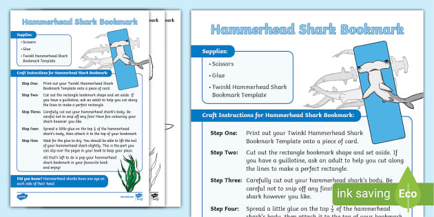 Hammerhead Shark Bookmark Craft | Twinkl Crafts | KS1