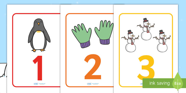 Winter Themed Number Posters (1-20) (teacher made)