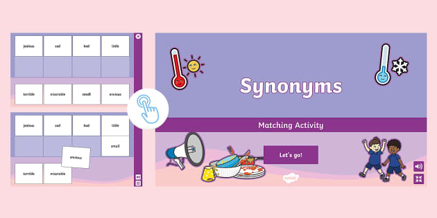 Synonyms Interactive Matching Activity Teacher Made
