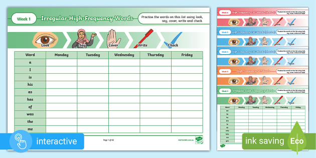Foundation Term 1 to Term 4 Look, Say, Cover, Write, Check Spelling Lists Foundation Term 1 to Term 4 Look, Say, Cover, Write, Check Spelling Lists