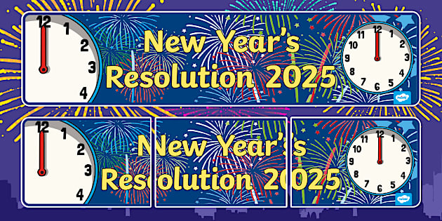 New Year's Resolutions 2025 Display Banner (teacher made)