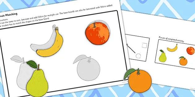 Workstation Pack Fruit Matching Activities Set 1 - match
