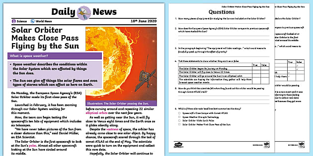Solar System Reading Comprehension Worksheets PDF - Beyond