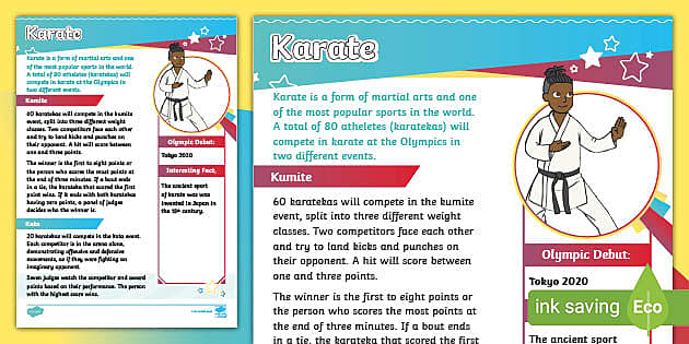 Karate Fact Sheet Activity Sheet (teacher made) - Twinkl