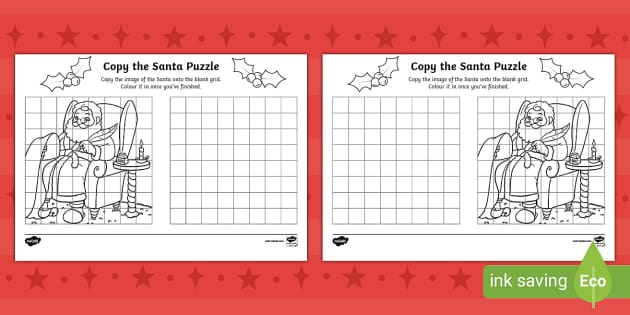 Copy the Santa Puzzle (Teacher-Made) - Twinkl