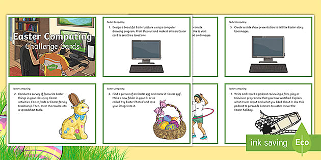 ICT Easter Computing Challenge Cards - KS2 (professor feito)