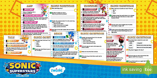 FREE! - Sonic: 60-Second Reads - Fact Files Activity Pack [Ages 5-7]