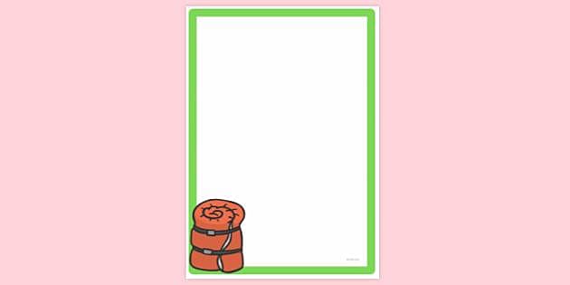 FREE! - Simple Sleeping Bag Page Border | Page Borders | Twinkl