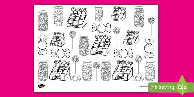 Candy Doodle Colouring Page (Teacher-Made) - Twinkl