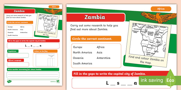 KS1 Zambia Research Activity (teacher made) - Twinkl KS1 Zambia Research Activity (teacher made) - Twinkl