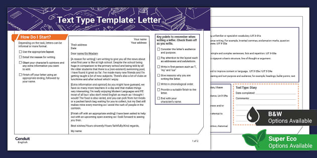 Text Type Template: Letter (teacher made) - Twinkl