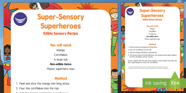 Super Sensory Superheroes Edible Sensory Recipe