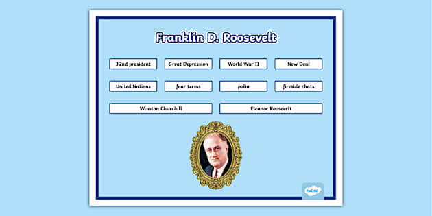 Franklin D. Roosevelt Vocabulary Mat for 3rd-5th Grade