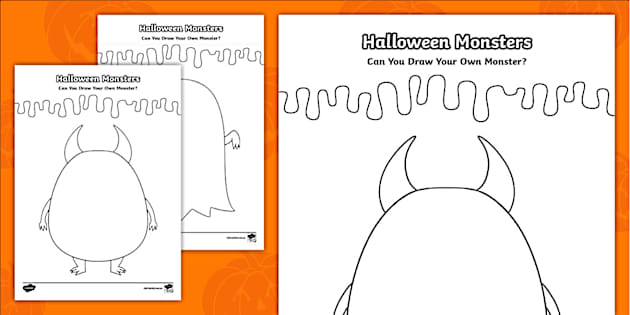 Halloween Draw Your Own Monster - Twinkl Halloween Draw Your Own Monster - Twinkl