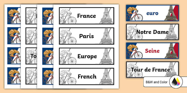 France Word Cards for 3rd-5th Grade (teacher made) - Twinkl