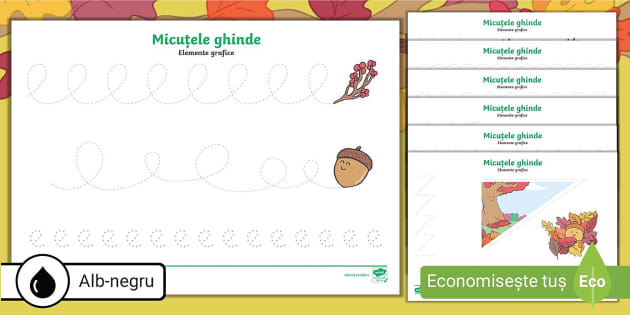 Micuțele ghinde – Fișe cu elemente grafice - Twinkl