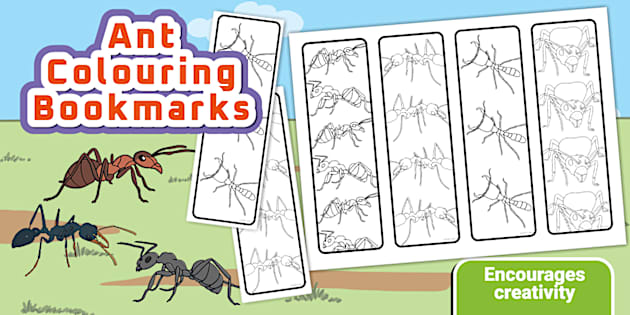 Ant Colouring Bookmarks
