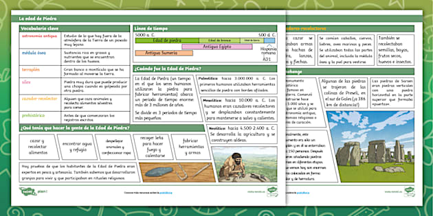 Organizador de conocimientos: La Edad de Piedra - Twinkl