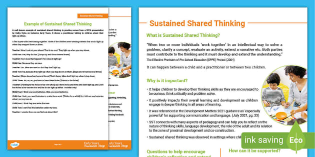 FREE! - Sustained Shared Thinking Handout CPD - EYFS - Twinkl