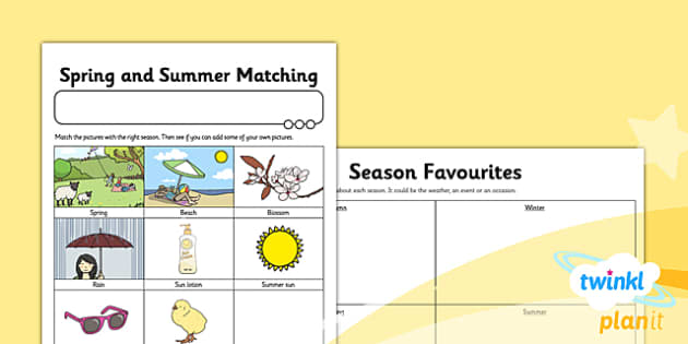 Science: Seasonal Changes (Spring and Summer) Year 1 Home Learning Tasks