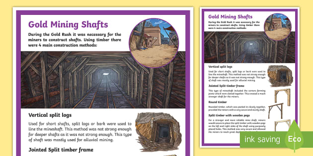 Gold Mining Shafts Display Poster (teacher made)