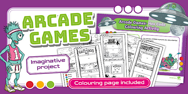 Arcade Games - Hex Code Colouring