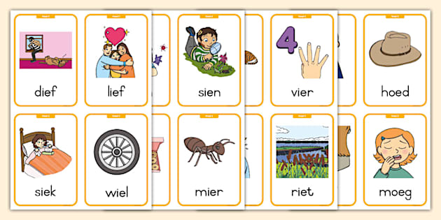 Graad 2 Klanke Flitskaarte ie, oe (teacher made) - Twinkl