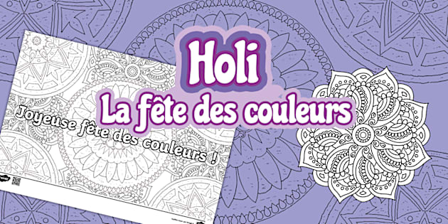 Coloriage : La fête des couleurs - Twinkl