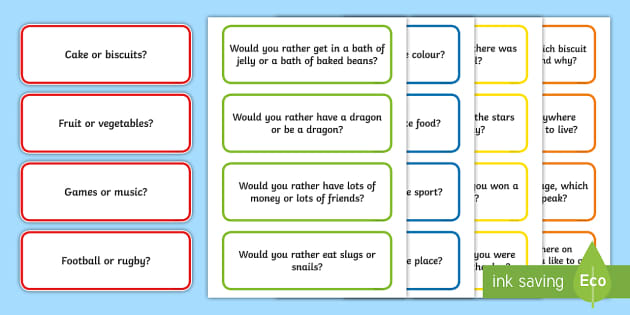 100 Circle Time Questions - Ice Breaker with Playing Cards
