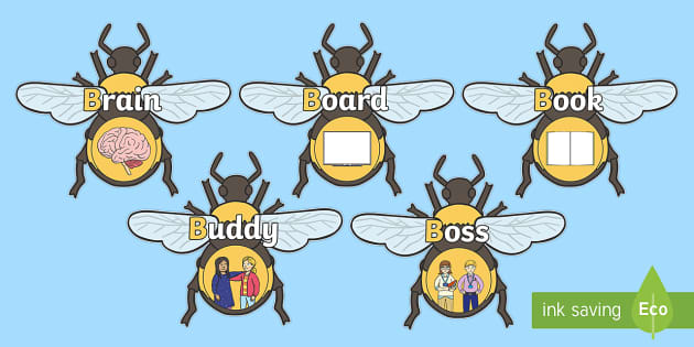 👉 5 Bs Promoting Independence Bee Display Cut-Outs