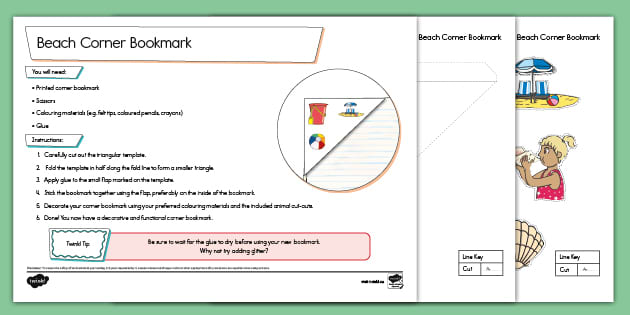 Beach Corner Bookmark - Twinkl Visual Arts (teacher made)