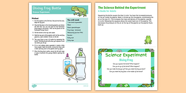 EYFS Diving Frog Science Experiment and Prompt Card Pack